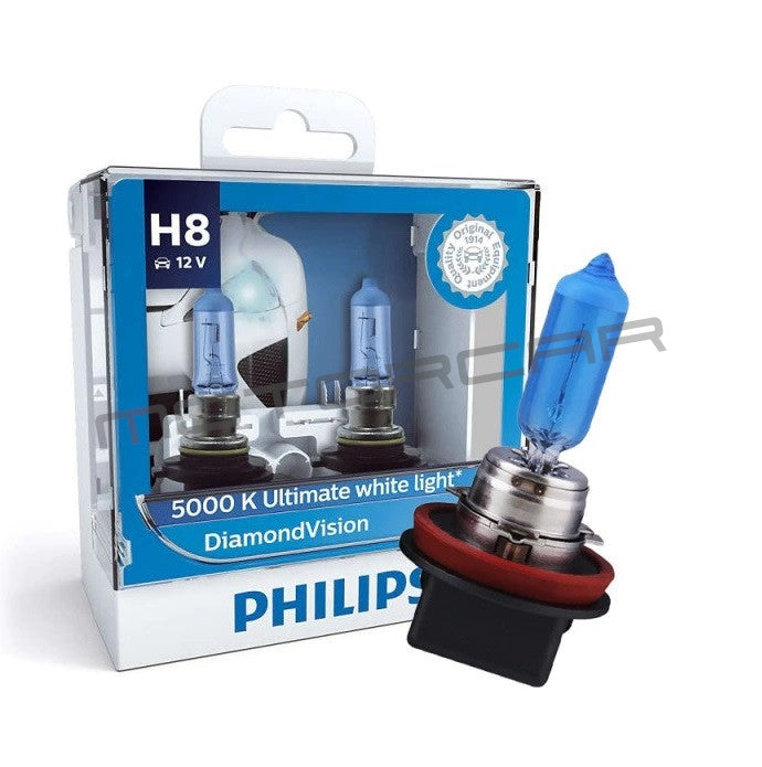 Philips DiamondVision Halogen Headlight Globes - H8